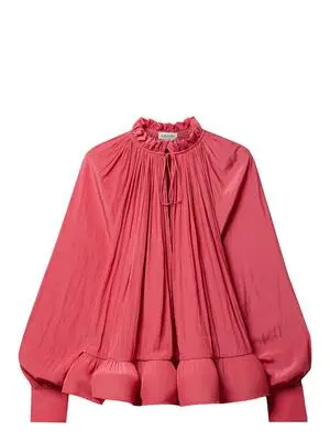 LANVIN Gathered Charmeuse Blouse - Pink