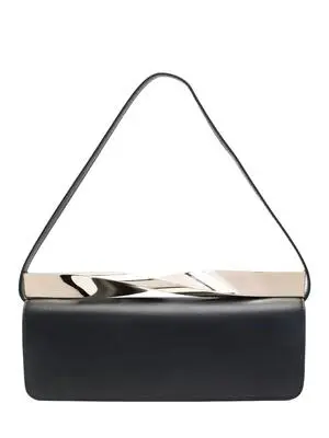 AQUAZZURA Twist Leather Shoulder Bag - Black