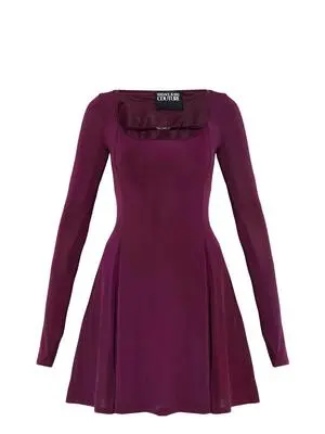 Versace Long-sleeve Cut-out Mini Dress - Red