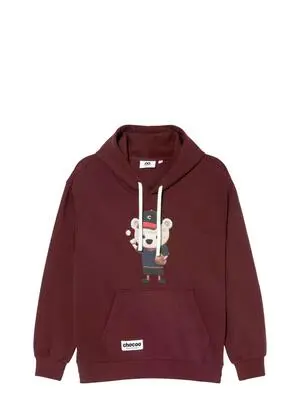 CHOCOOLATE Bear-Print Hoodie Red