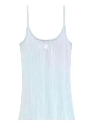 COURREGES Ribbed Knit Tank Top - Blue