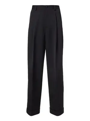 Dolce & Gabbana Wool And Silk-blend Gabardine Suit Trousers - Black