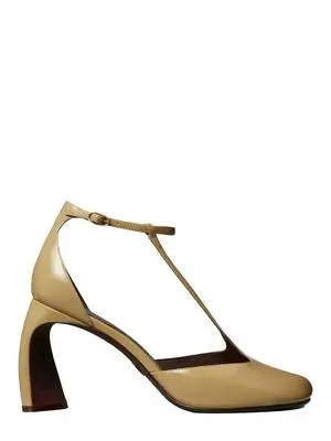 Tory Burch T-strap Peep Toe Pumps - Brown