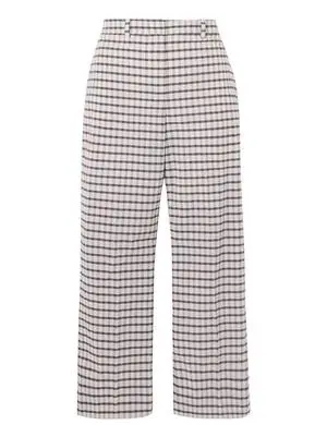 Tory Burch Checked Canvas Straight-leg Golf Trousers - Multi