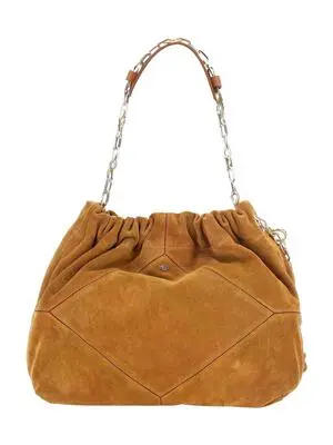 Ba&sh Ruffled Chain Strap Shoulder Bag - Brown