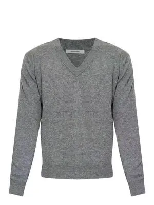 ENTIRE STUDIOS V-neck Ribbed Sweater - Grey