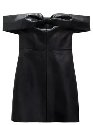 ANINE BING Strapless Bow Mini Dress - Black