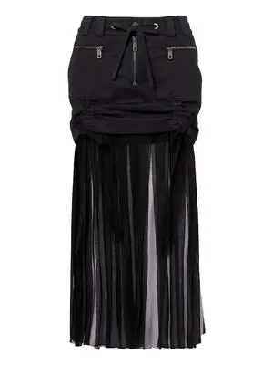 Dolce & Gabbana Silk And Cotton Blend Midi Skirt - Black