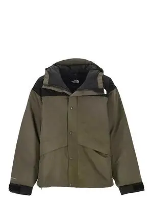 The North Face Mountain Down Hooded Panelled Jacket - Green