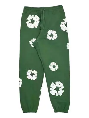 DENIM TEARS Drawstring Floral-print Track Pants - Green