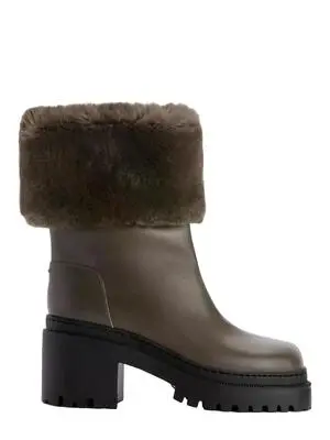 GIUSEPPE ZANOTTI Giuseppe Zanotti Mairi Fur Cuff Ankle Boots Brown