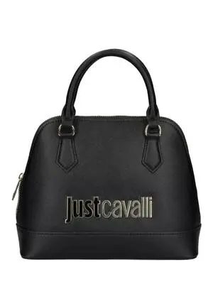 Just Cavalli Logo Plaque Dome Tote Bag - Black