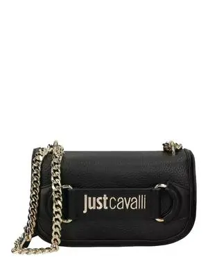 Just Cavalli Logo Plaque Crossbody Bag - Black