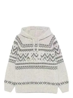 C.P. COMPANY Patterned Knitted Hoodie - Grey