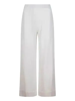 Liviana Conti Elasticated Waistband Wide Leg Trousers - White