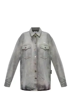 Off-White C/o Virgil Abloh Denim Shirt With Arrows Motif - Grey