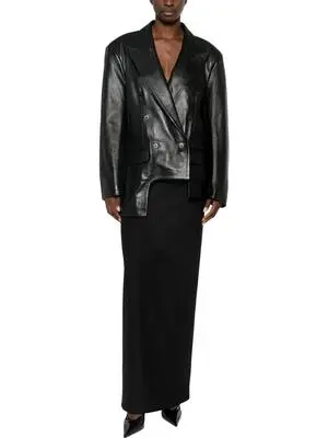 MEDEEA Asymmetric Leather Jacket - Black