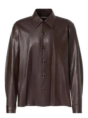 Our Legacy Welding Leather Overshirt - Brown