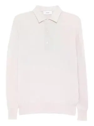 LARDINI Logo Embroidered Polo Neutrals
