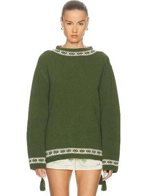 BODE Moritz Fair Isle Knit Sweater - Green Multi