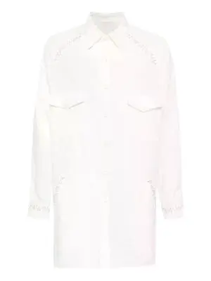 Yohji Yamamoto Contrast-stitching Linen Shirt - White