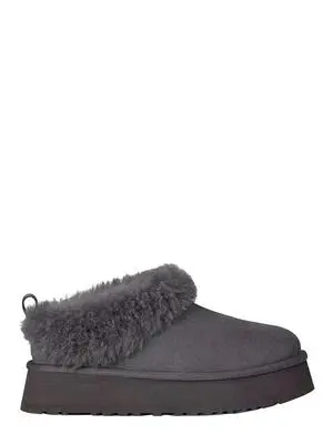 UGG Tazzelle Suede Boots With Fur Trim And Platform Sole - Grey