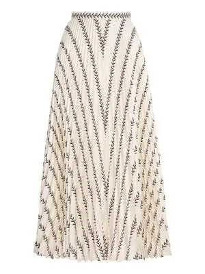 GABRIELA HEARST Gabriela Hearst Silk Plissé Midi Skirt With Riding Boot Print