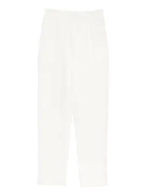 TWINSET Elasticated Waistband Straight Leg Trousers - White