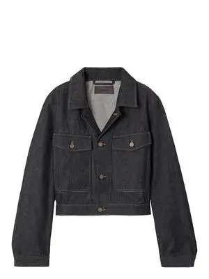 LEMAIRE Cropped Organic Denim Jacket - Blue