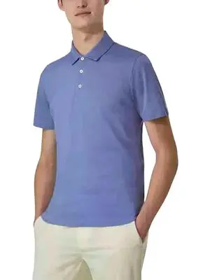 Canali Button Polo Shirt - Blue