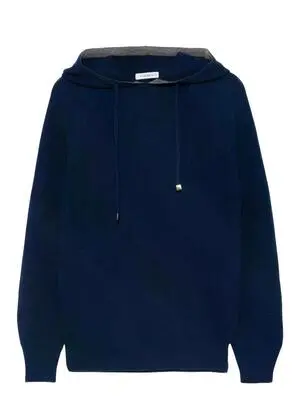 KANGRA Fine-knit Hoodie - Blue