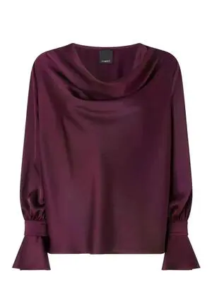Pinko Filipa Draped Neck Blouse - Red