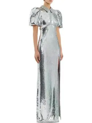 Rebecca Vallance Olympia Embellished Maxi Dress - Silver