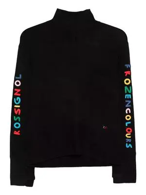 Rossignol Embroidered High Neck Sweater - Black