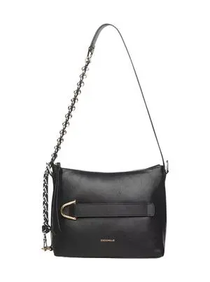 COCCINELLE Leather Chain Shoulder Bag - Black