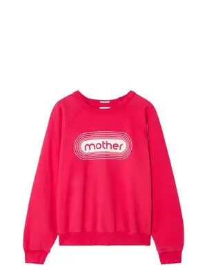 MOTHER The Concert Printed Cotton-jersey Sweatshirt - Red