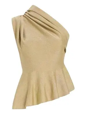 KHAITE KHAITE Aimee One-Shoulder Peplum Blouse