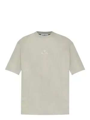 Stone Island Logo-embroidered T-shirt - Grey