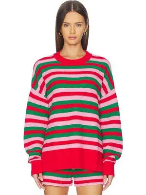 Beach Riot Striped Cotton Crew Neck Pullover - Multi