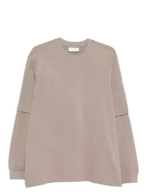 YES LONDON Panelled Long Sleeve T-shirt - Brown