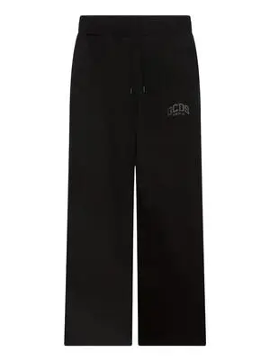 Gcds Cotton Logo Print Track Pants - Black