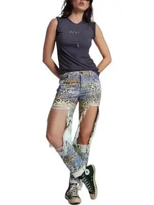 ONETEASPOON Lightning Print T-shirt - Grey