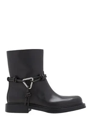 Bottega Veneta James Leather Ankle Boots - Black