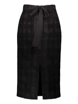 Rochas Checked Pencil Midi Skirt - Black