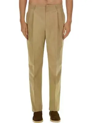 LARDINI Tailored Pleated Trousers - Neutrals