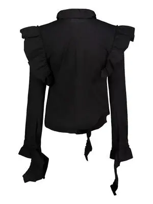 Vetements Ruffled Deconstructed Blouse - Black