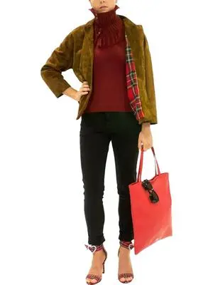 LA ROSE Knitted Scoop Neck Tank Top - Red