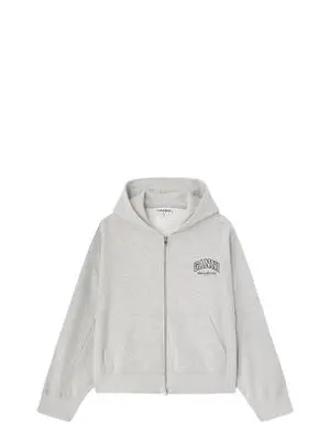 GANNI Zip Hoodie With Logo Print - Grey