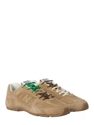 Miu Miu New Balance 530 Sl Suede Trainers - Ecru