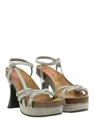 DIESEL® D-woodstock Platform Sandals - Grey